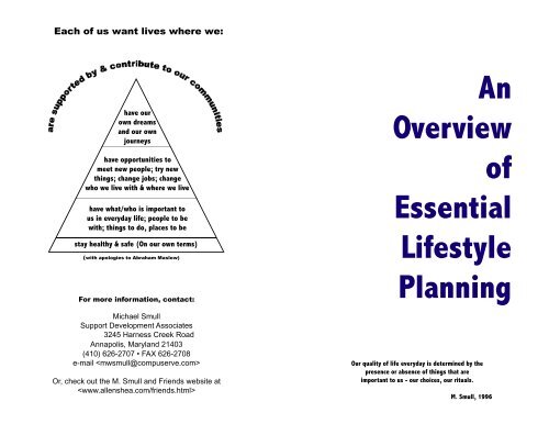 An Overview of Essential Lifestyle Planning - Allen, Shea & Associates