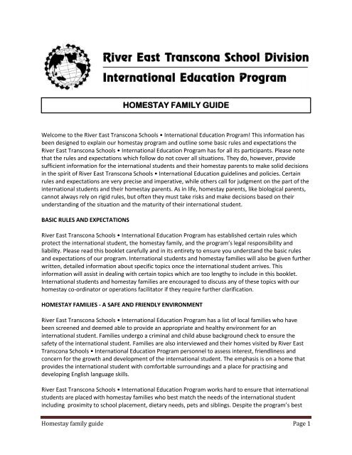 HOMESTAY FAMILY GUIDE - Retsd.mb.ca