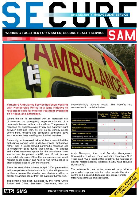 working together for a safer, secure health service