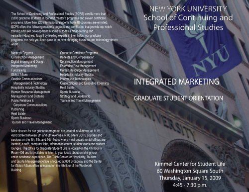 INTEGRATED MARKETING Graduate Student Orientation