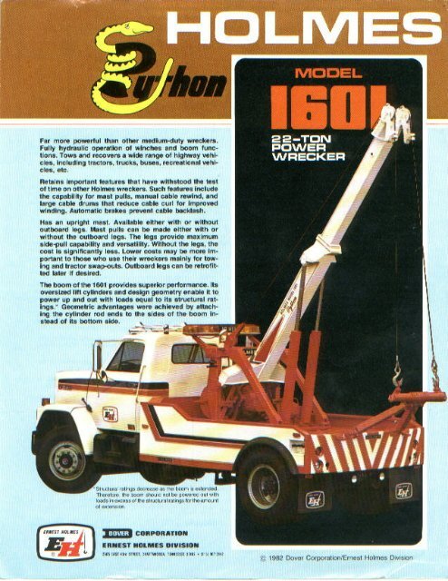 Holmes - Model 1601 - hydraulic wrecker