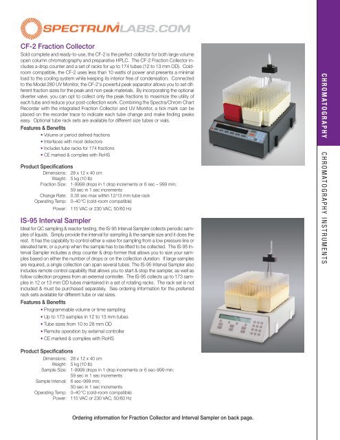 Chromatography Instruments - Spectrum Laboratories, Inc.