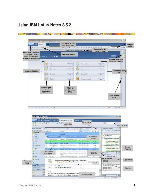 Using IBM Lotus Notes 8.5.2