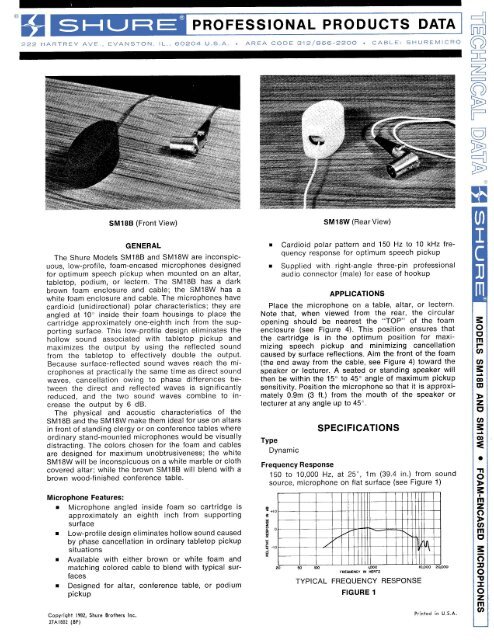Shure SM18 User Guide