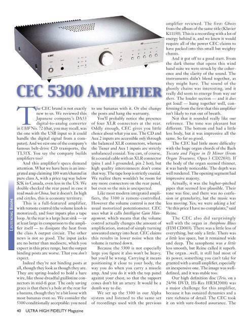 CEC 5300 Amplifier - Mutine Hi-Fi
