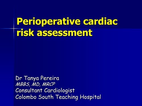 Perioperative cardiac risk assessment
