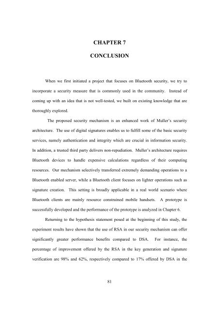 CHAPTER 7 CONCLUSION - DSpace