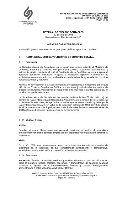 Ejemplo De Nota En Estados Financieros