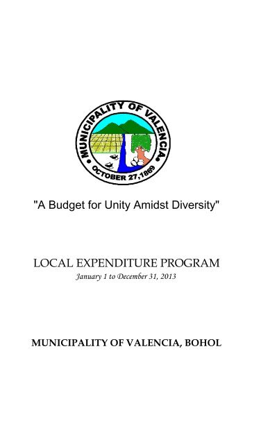 LOCAL EXPENDITURE PROGRAM - Municipality of Valencia, Bohol