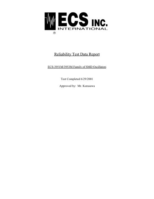 Reliability Test Data Report
