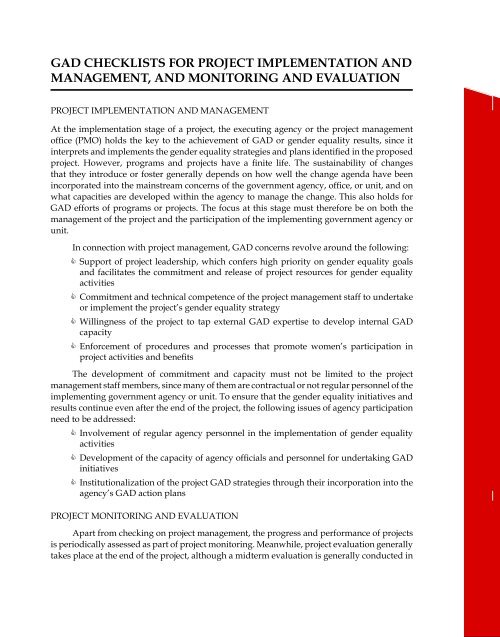 GAD CHECKLISTS FOR PROJEC