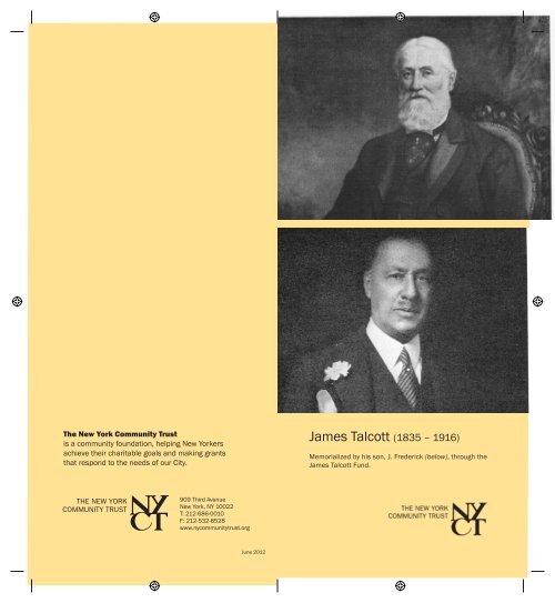 James Talcott (1835 – 1916) - The New York Community Trust