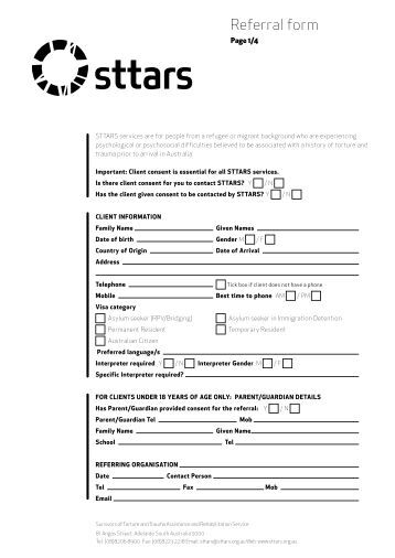 Example of Referral Form - HealTorture.org