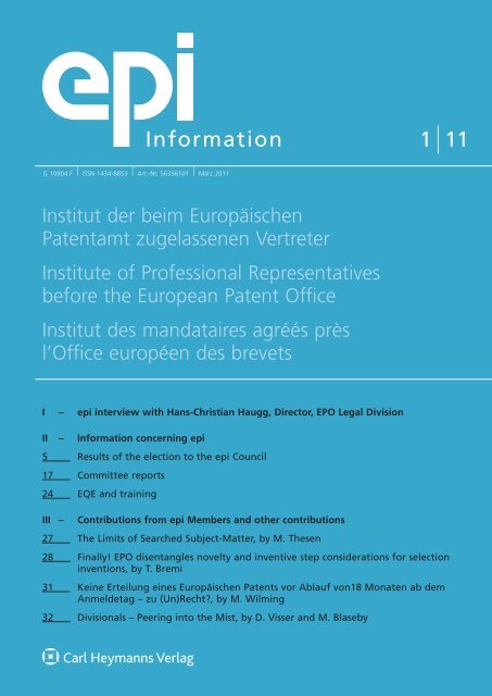 epi-Information 1/2011