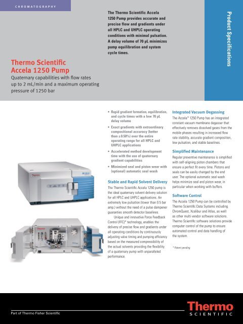 Thermo Scientific Accela 1250 Product Specification