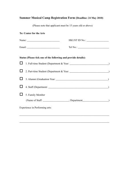 Registration Form - Student Affairs Office