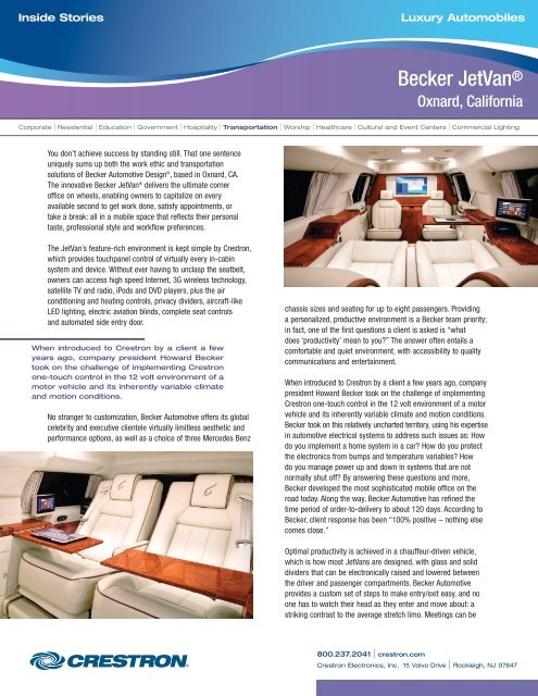Becker JetVan - Crestron