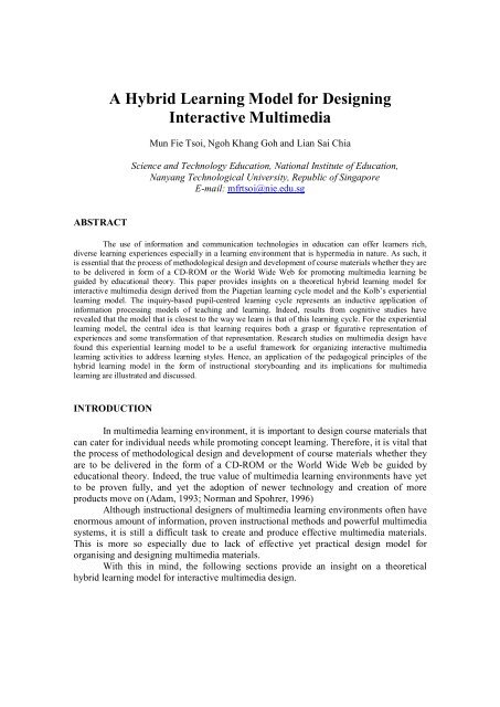 A Hybrid Learning Model for Designing Interactive Multimedia