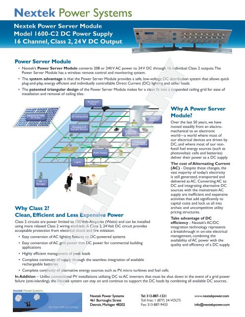 Nextek Power Server Module Cut Sheet - Nextek Power Systems