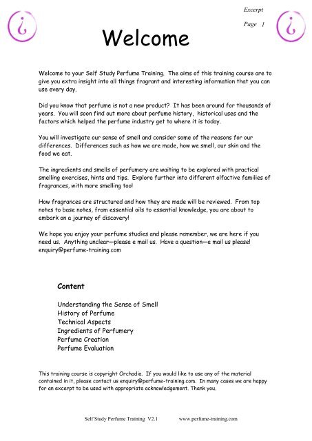 Fragranced Products - Perfume Training