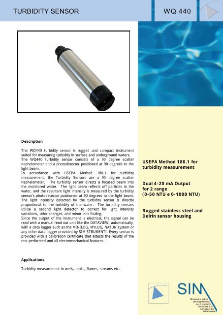 TURBIDITY SENSOR WQ 440 - sim strumenti snc