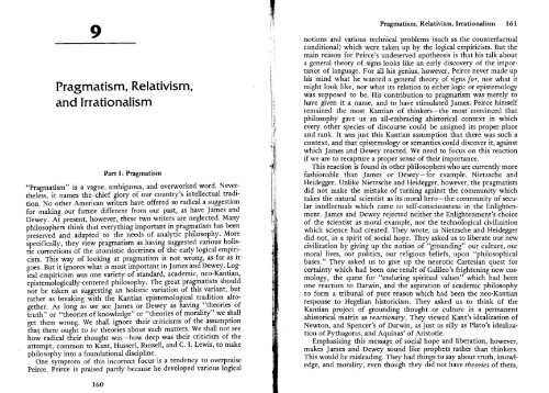 Rorty - Pragmatism, Relativism, and Irrationalism