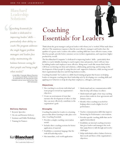 Coaching EssentialsÂ® for Leaders - Ken Blanchard