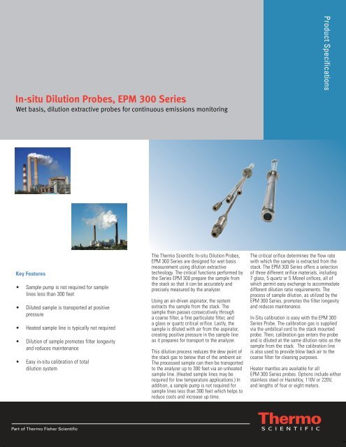 In-situ Dilution Probes, EPM 300 Series - AMP-Cherokee