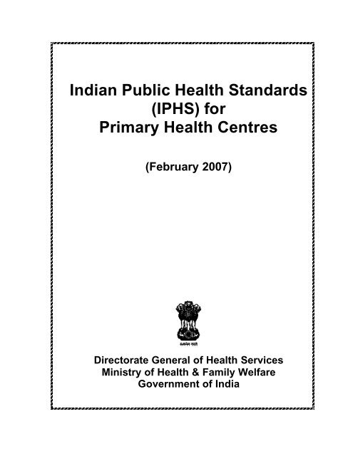 (IPHS) for Primary Health Centres - Pbnrhm.org