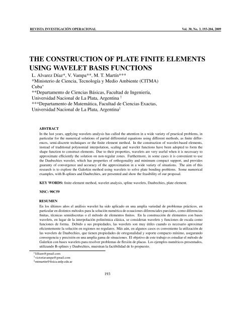 the construction of plate finite elements using wavelet basis functions