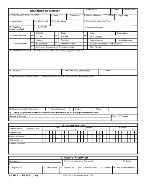Photo Request Form - Creech Air Force Base