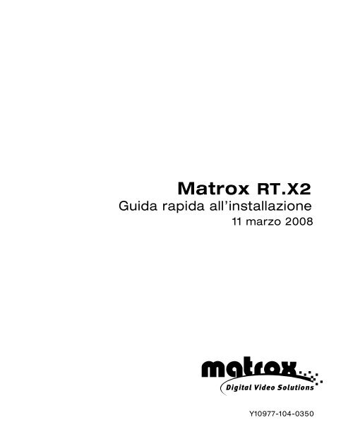 Guida rapida all'installazione.pdf - Matrox