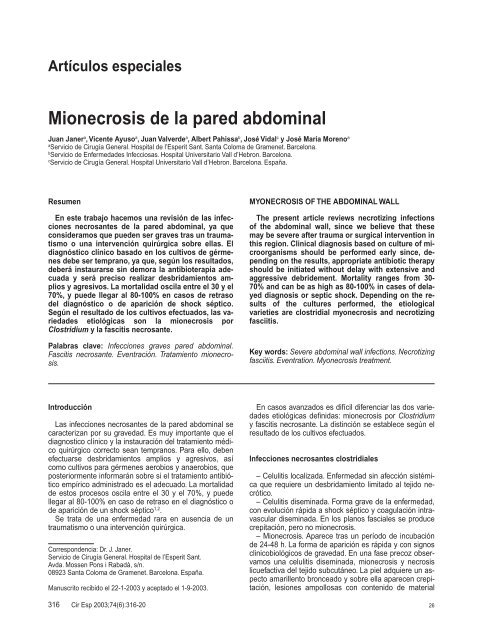 Mionecrosis de la pared abdominal. (Archivo PDF 55 KB, 11 ...