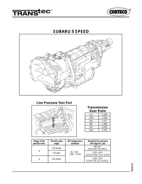 Subaru 5 Speed - Transtec