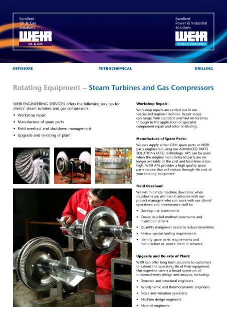 Rotating Equipment â Steam Turbines and Gas Compressors