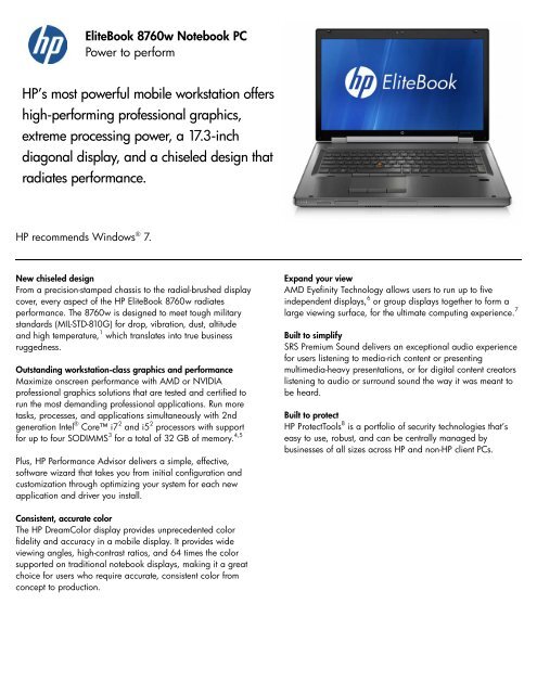 Hp Elitebook 8760w Mobile Workstation