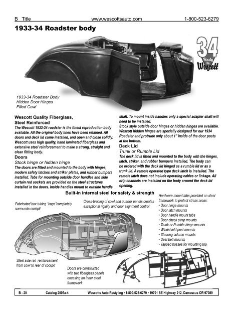 1933-34 Roadster body - Wescott's Auto