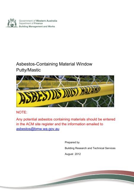 Asbestos-containing material: window putty / mastic compounds