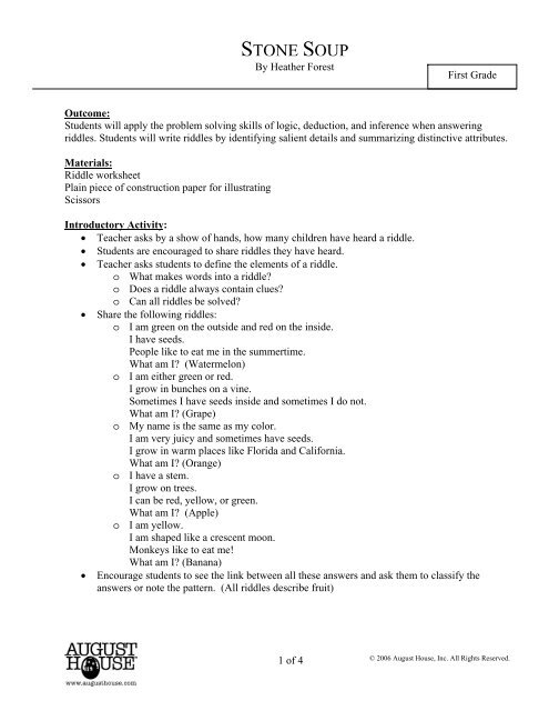 Stone Soup By Heather Forest