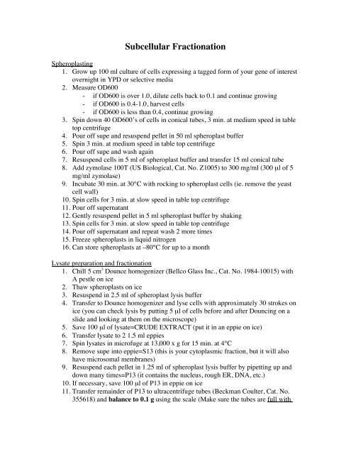 Subcellular Fractionation