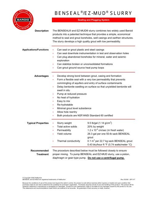 Spec. sheet - PVC Plus Drilling Products