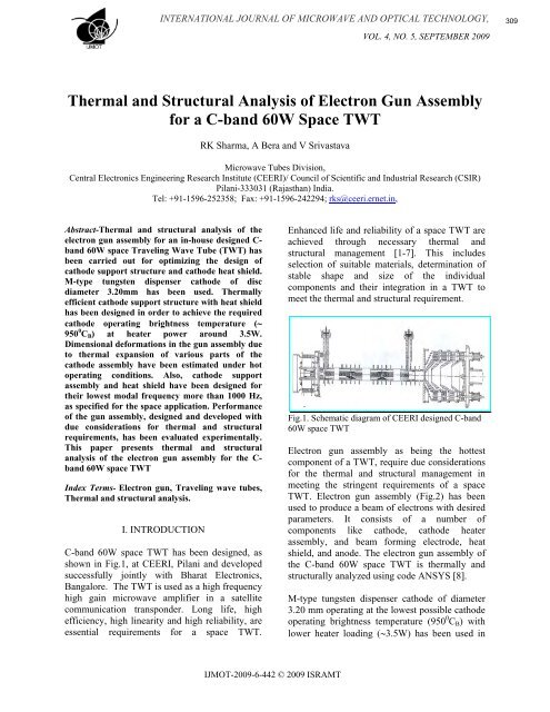 Thermal and Structural Analysis of Electron Gun ... - Ijmot.com