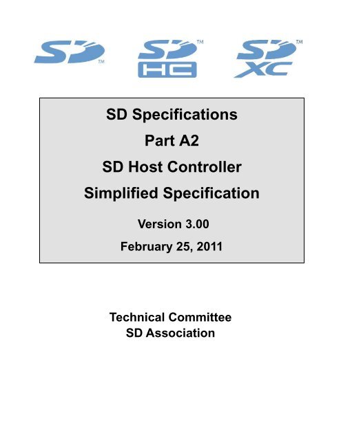 SD Host Controller Simplified Specification - SD Association
