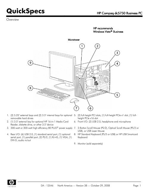 HP Compaq dc5750 Business PC - Hewlett Packard