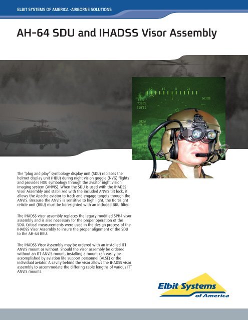 AH-64 SDU and IHADSS Visor Assembly - Elbit Systems of America