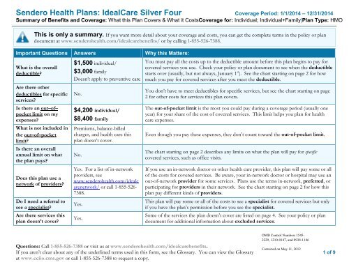 Silver Plan #4 - Sendero Health Plans