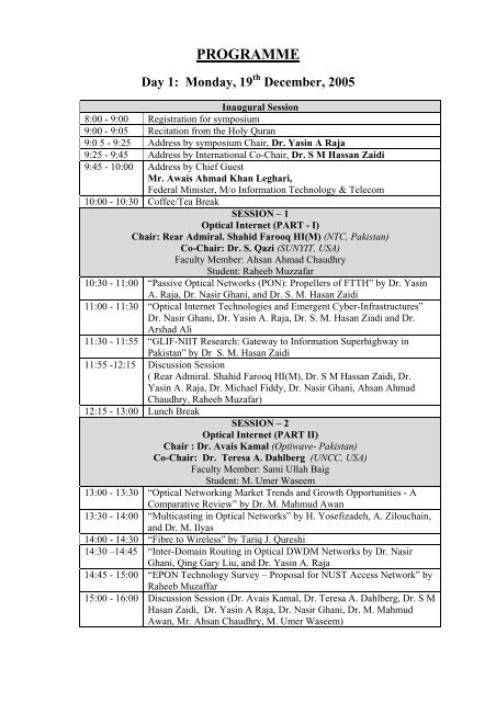 DETAILED CONFERENCE PROGRAM