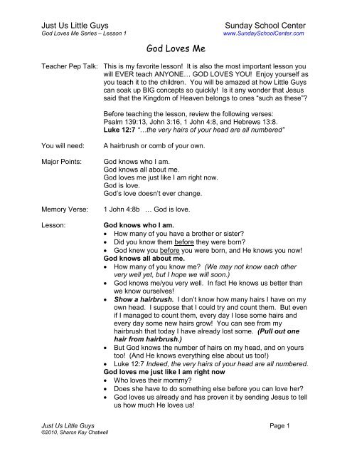 Lesson 1 - God Loves Me! - Sunday School Center