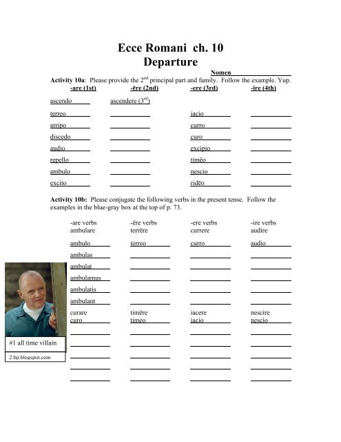 Ecce Romani ch. 10 Departure - Lewiston School District