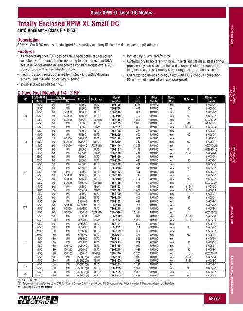 General Information - Reliance Electric